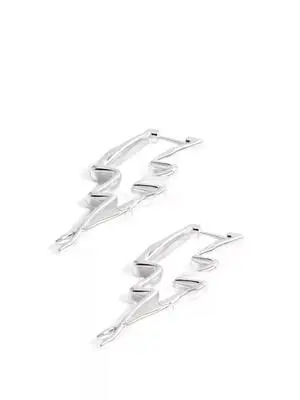 YOJ X Potoska Lightning Hoops Earrings - Silver