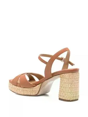 PEDRO MIRALLES Leather Crossover Strap Platform Sandals