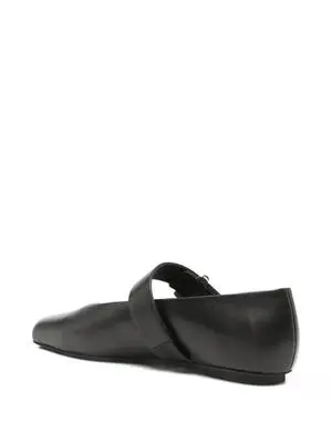 Emporio Armani Leather Square Toe Ballet Flats