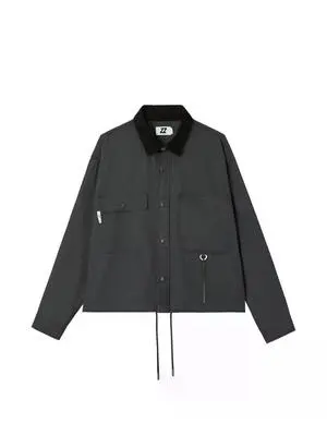 Izzue Cotton Corduroy Collar Overshirt - Grey