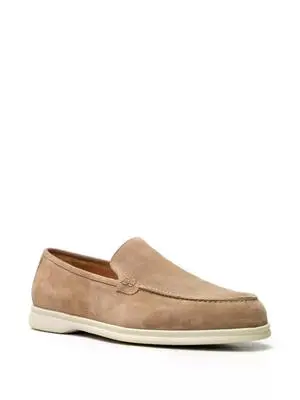 CHUCKIES Suede Round-toe Slip-on Loafers - Neutrals