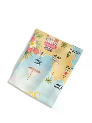MC2 SAINT BARTH Map-print Scarf - Blue