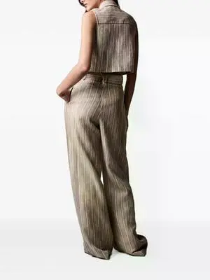 HEVRON Striped Pleated Trousers