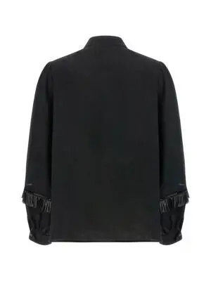 Kiton Linen Fringed Puff-sleeve Shirt