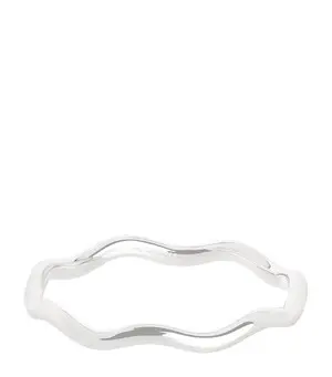 ASTRID & MIYU Astrid & Miyu White Gold Wave Ring Silver