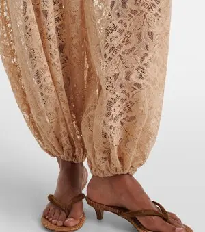 ADRIANA DEGREAS Lace Balloon Pants