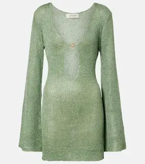 BANANHOT Rey Sequin Knitted Mini Dress - Green