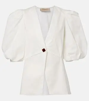 ADRIANA DEGREAS Cotton-blend Top - White
