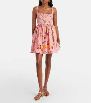 Agua Bendita Barbara Printed Cotton Mini Dress