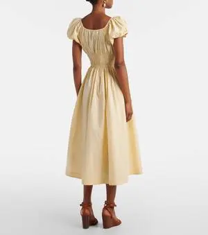 DÔEN Quinn Cotton Poplin Midi Dress - Beige