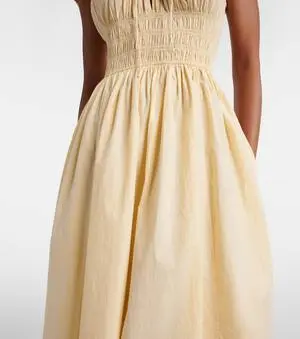 DÔEN Quinn Cotton Poplin Midi Dress - Beige