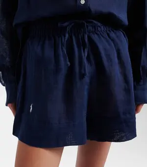 Polo Ralph Lauren Cotton And Linen Shorts - Blue