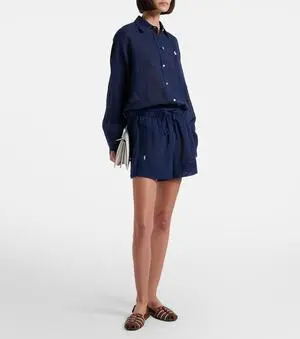 Polo Ralph Lauren Cotton And Linen Shorts - Blue