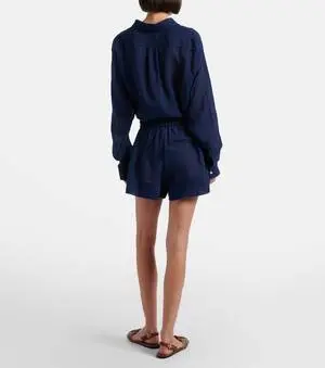 Polo Ralph Lauren Cotton And Linen Shorts - Blue