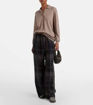 THE FRANKIE SHOP Tala Wool-blend Polo Sweater In Taupe Melange - Beige