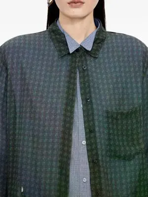 JNBY Plaid Silk Blouse