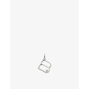 Monica Vinader Sterling And Lab-grown Diamond 'b' Initial Pendant - Silver