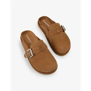 Kurt Geiger Buckled Backless Suede Loafers