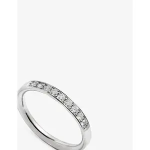 Monica Vinader Essential Sterling And Diamond Band Ring