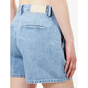 7 For All Mankind High-rise Cotton-linen Blend Shorts