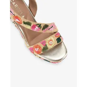 Carvela Gala Embroidered Wedge Sandals