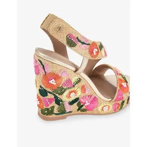 Carvela Gala Embroidered Wedge Sandals