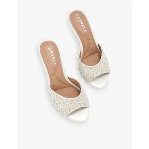 Carvela Silvia Embellished Woven Stiletto Mules