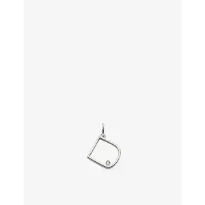 Monica Vinader Initial D Solitaire Lab-grown Diamond And Sterling Pendant Charm - Silver
