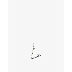 Monica Vinader Sterling And Lab-grown Diamond Initial V Pendant - Silver