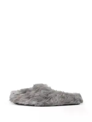 BRAVEST STUDIOS Bear-claw Faux Fur Mules - Grey