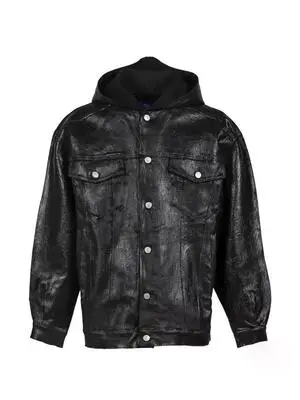 MARKING DISTANCE Hooded Button Jacket