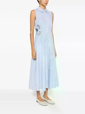 Sandro Cut-out Striped Midi Dress