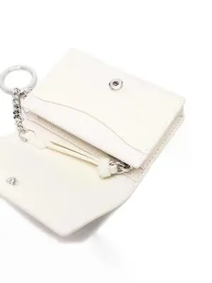 GANNI Raspberry-print Logo-plaque Wallet - Neutrals