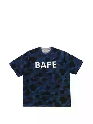 A BATHING APE Logo-print Camouflage T-shirt - Grey