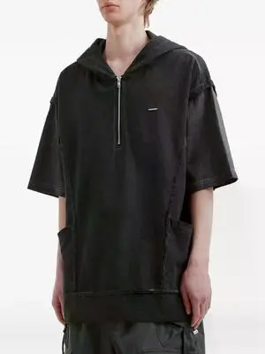 MUSIUM DIV. Half-zip Hooded T-shirt