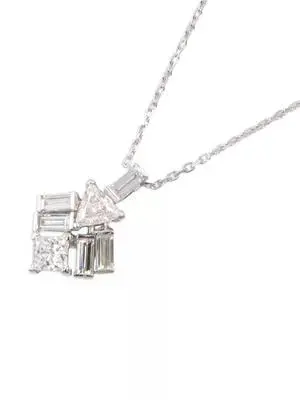 Cartier 18k White Gold Multi-cut Diamond Necklace - Silver