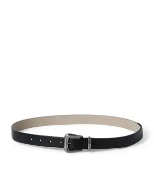 Brunello Cucinelli Calfskin Leather Belt - Black