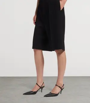 Balenciaga Leather Avenue Bow Slingback Pumps