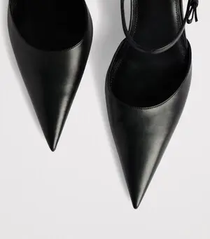 Balenciaga Leather Avenue Bow Slingback Pumps
