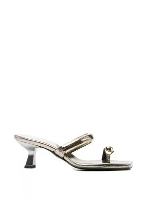DONNARÌ Toe-ring Square Toe Sandals - Silver
