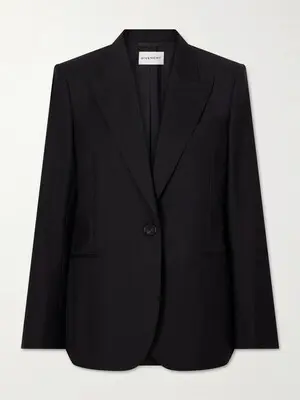 Givenchy Pinstriped Wool Blazer - Black
