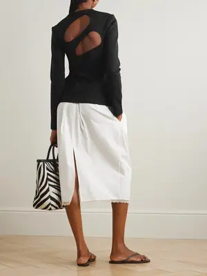 Tibi Cutout Stretch-jersey T-shirt