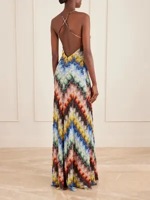Missoni Striped Metallic Crochet-knit Maxi Dress