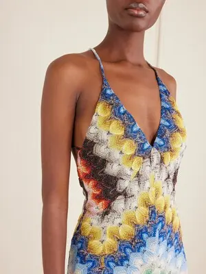 Missoni Striped Metallic Crochet-knit Maxi Dress