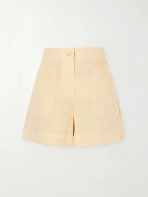 ERES Linen High-rise Relaxed Fit Shorts - Yellow