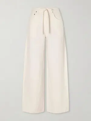 Citizens Of Humanity Brynn Linen Drawstring Wide-leg Trousers - Neutrals