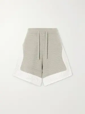 Aimé Leon Dore Crocheted Cotton Shorts - Gray