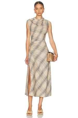 Simkhai Burke Midi Dress - Rattan Plaid