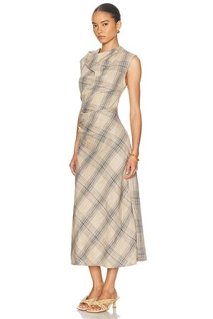 Simkhai Burke Midi Dress - Rattan Plaid