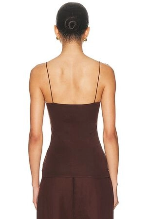 Enza Costa Supima Cotton Essential Strappy Tank Top - Chocolate